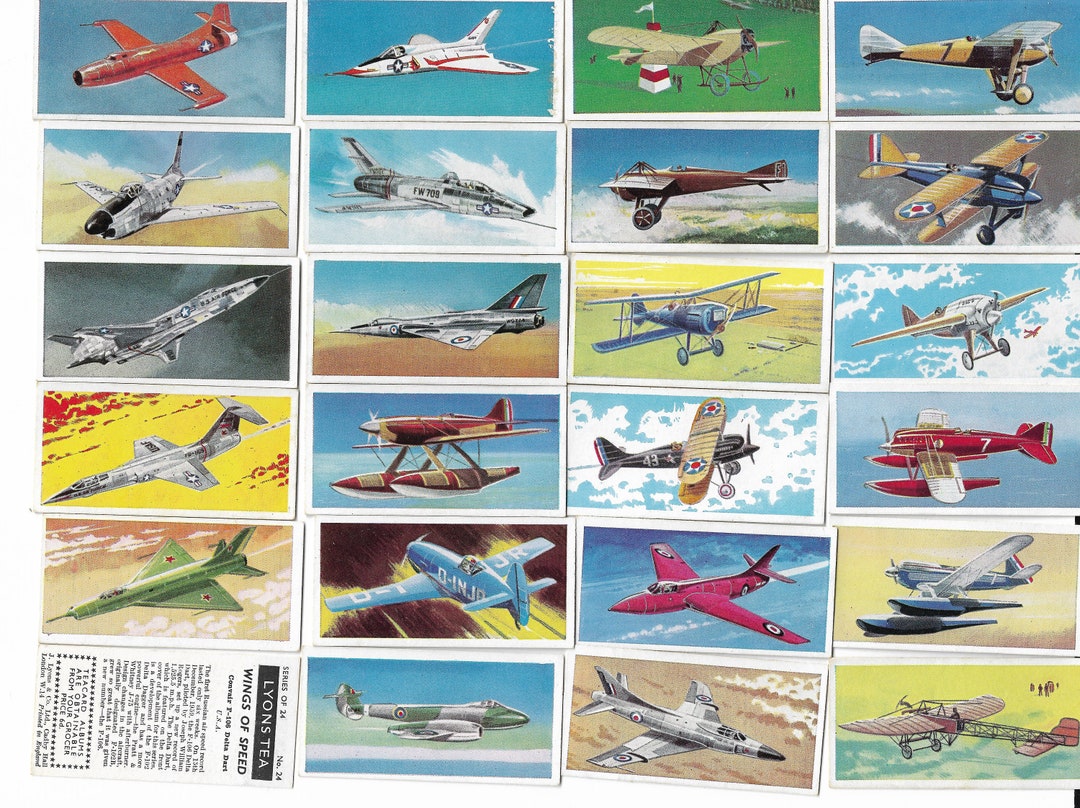 24 Vintage Tea Cards - Wings of Speed. Lyons Tea. Full Set. Original ...
