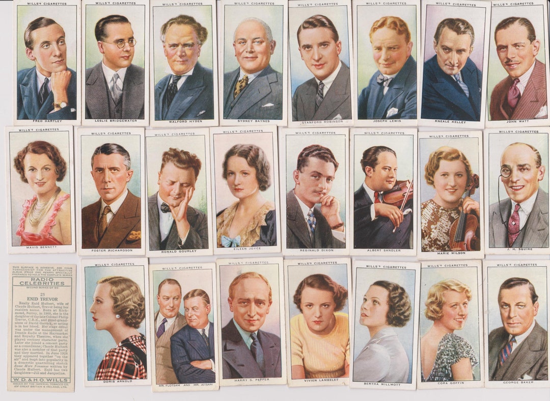 50 Vintage Cigarette Cards - Radio Celebrities (2nd Series). 1934. Full ...