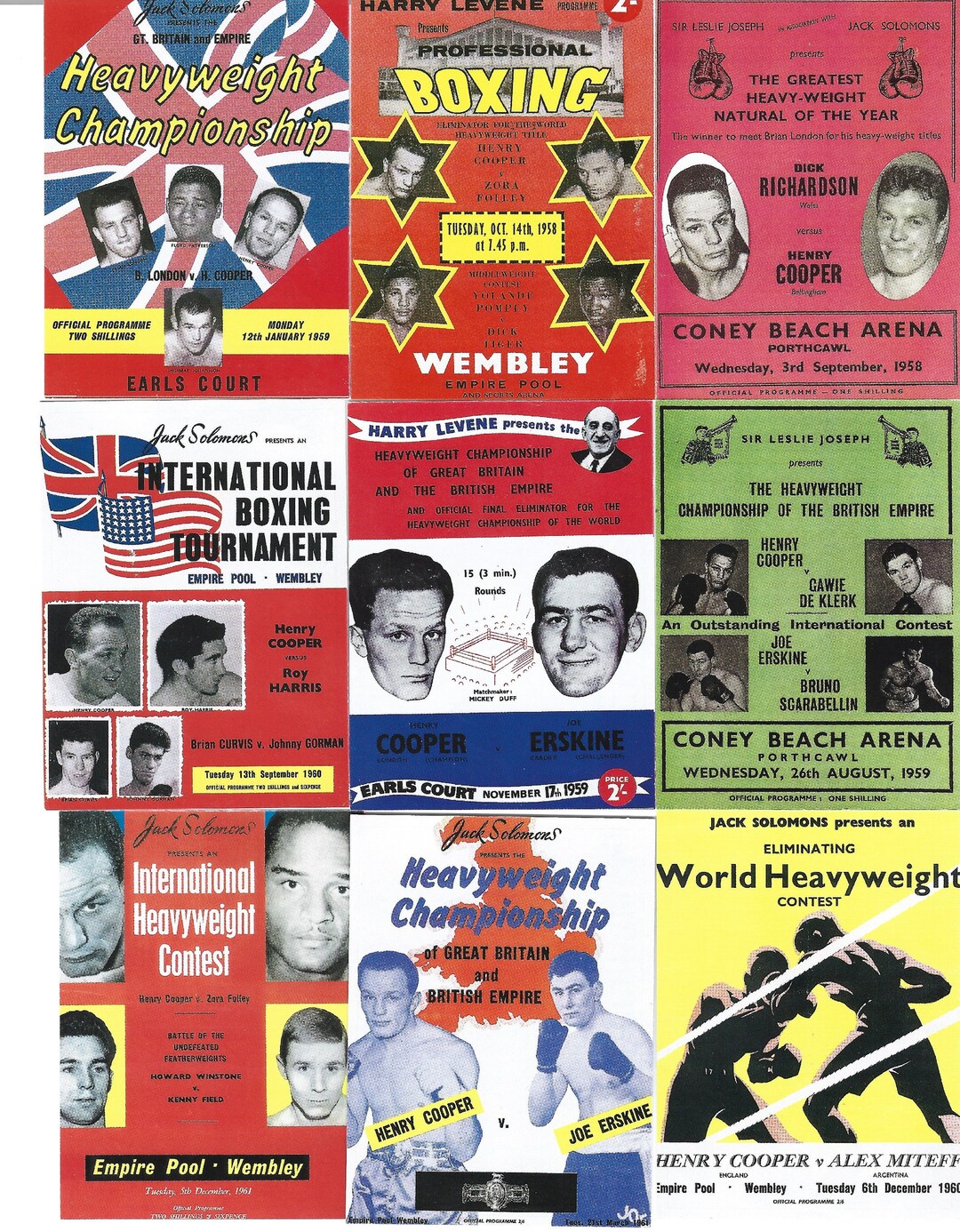 Henry Cooper Boxing Posters - Complete Set of 40 Trade Cards Issued by ...