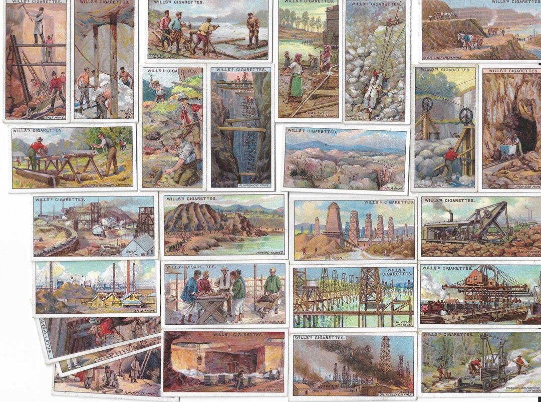 50 Vintage Cigarette Cards - Mining. 1916. Full Set. Wills. Tobacco ...