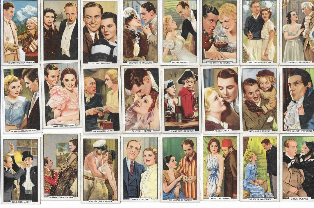 48 Vintage Cigarette Cards - Famous Film Scenes. 1935. Full Set ...