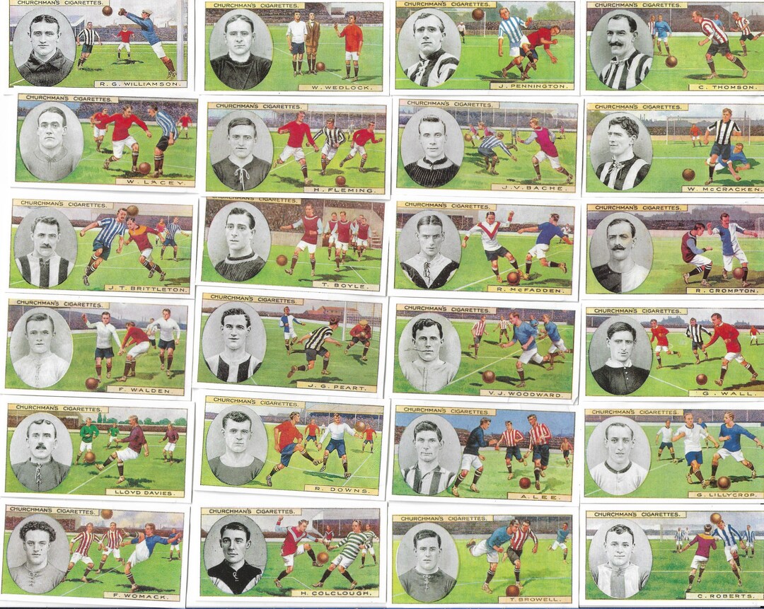 Footballers. Modern Reprint of Original 1914 Full Set of 50 Churchman ...