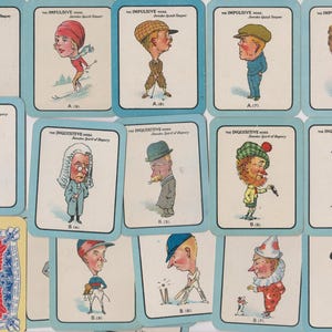 50 Vintage Cigarette Cards - the Nose Game Card Game. 1927. Full Set ...
