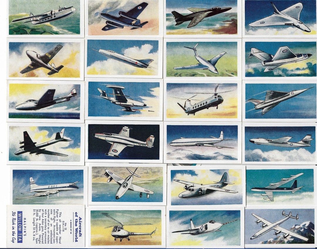 25 Vintage Tea Cards - Aircraft of the World. Willow Tea. Full Set ...