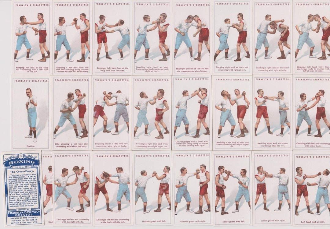 25 Vintage Cigarette Cards - Boxing. 1924. Full Set. Franklyn Davey ...