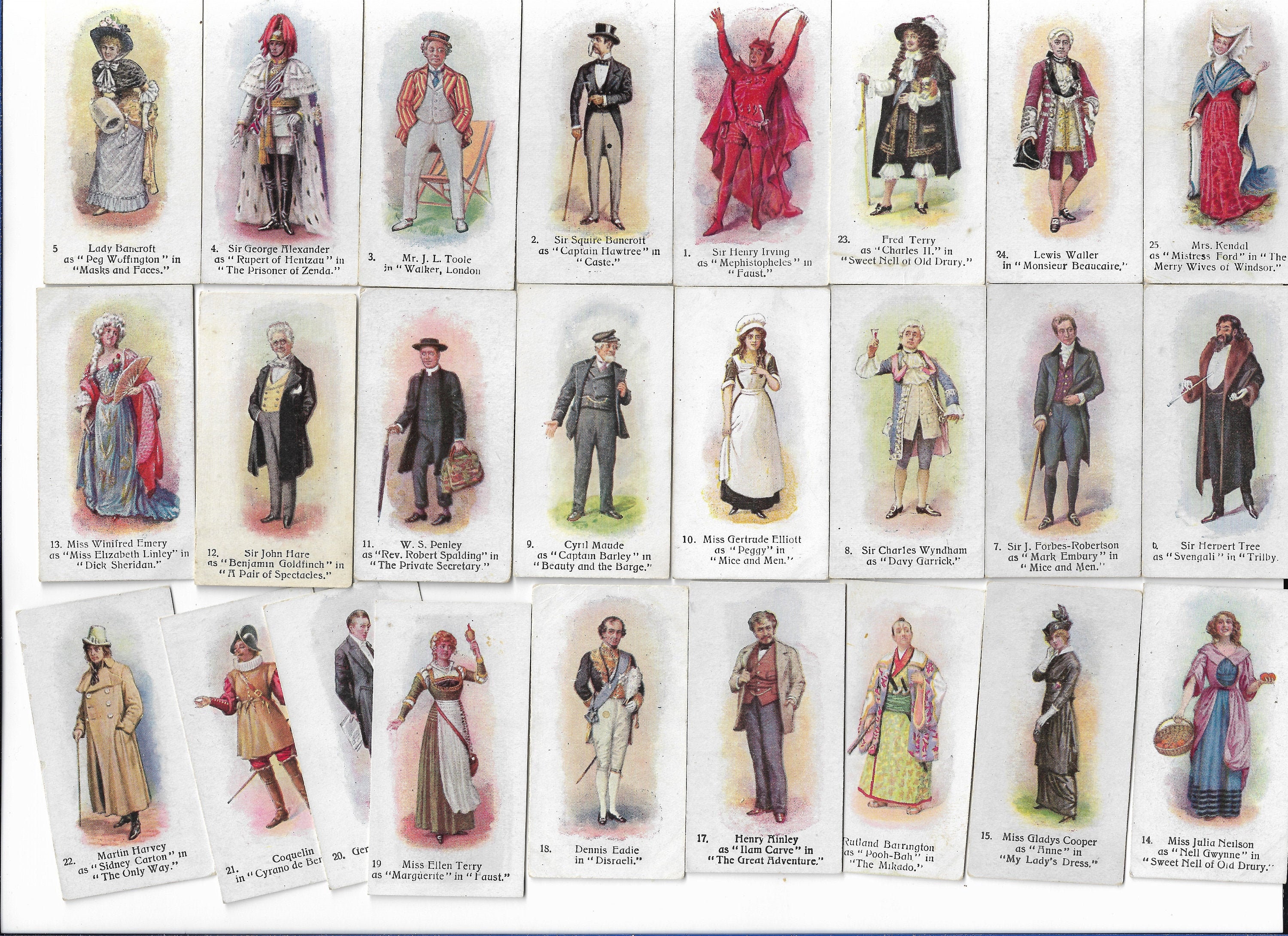 25 Vintage Cigarette Cards - Past & Present. 1916 Full Set. John Player ...
