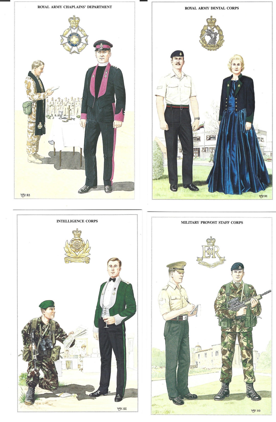 British Army Support Arms & Services Postcard Set. 6 Postcards ...
