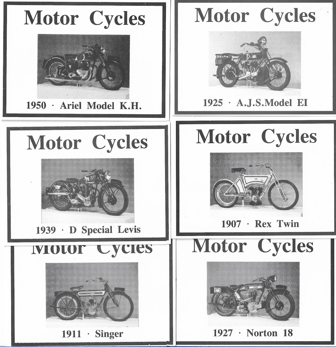 Classic Motorcycles - Complete Set of 12 Trade Cards Issued by ...