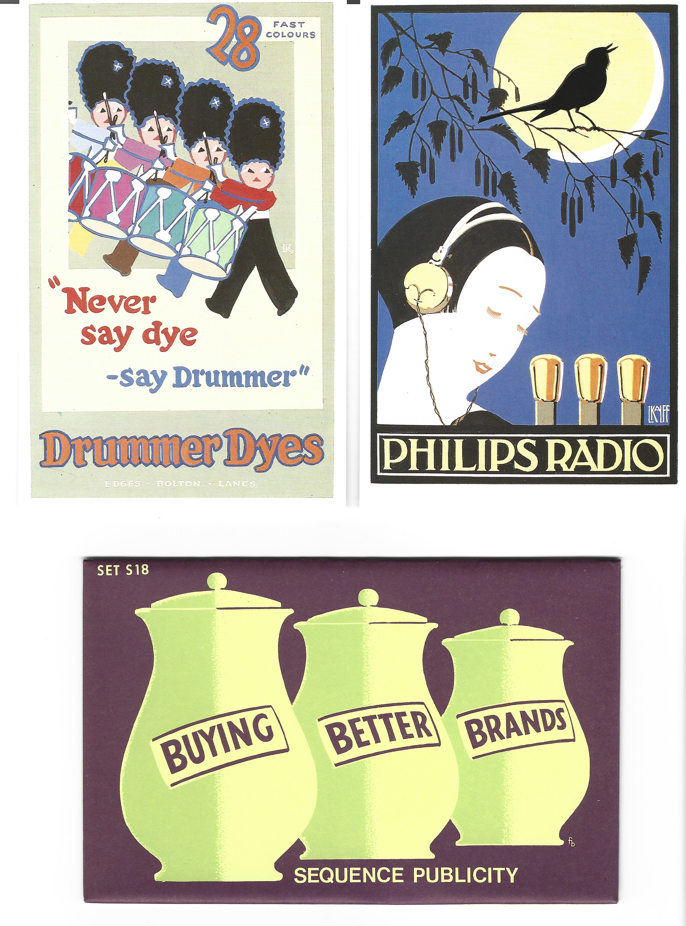 Classic Advertisement Art Postcards. Set of 6 in Beautiful Illustrated ...