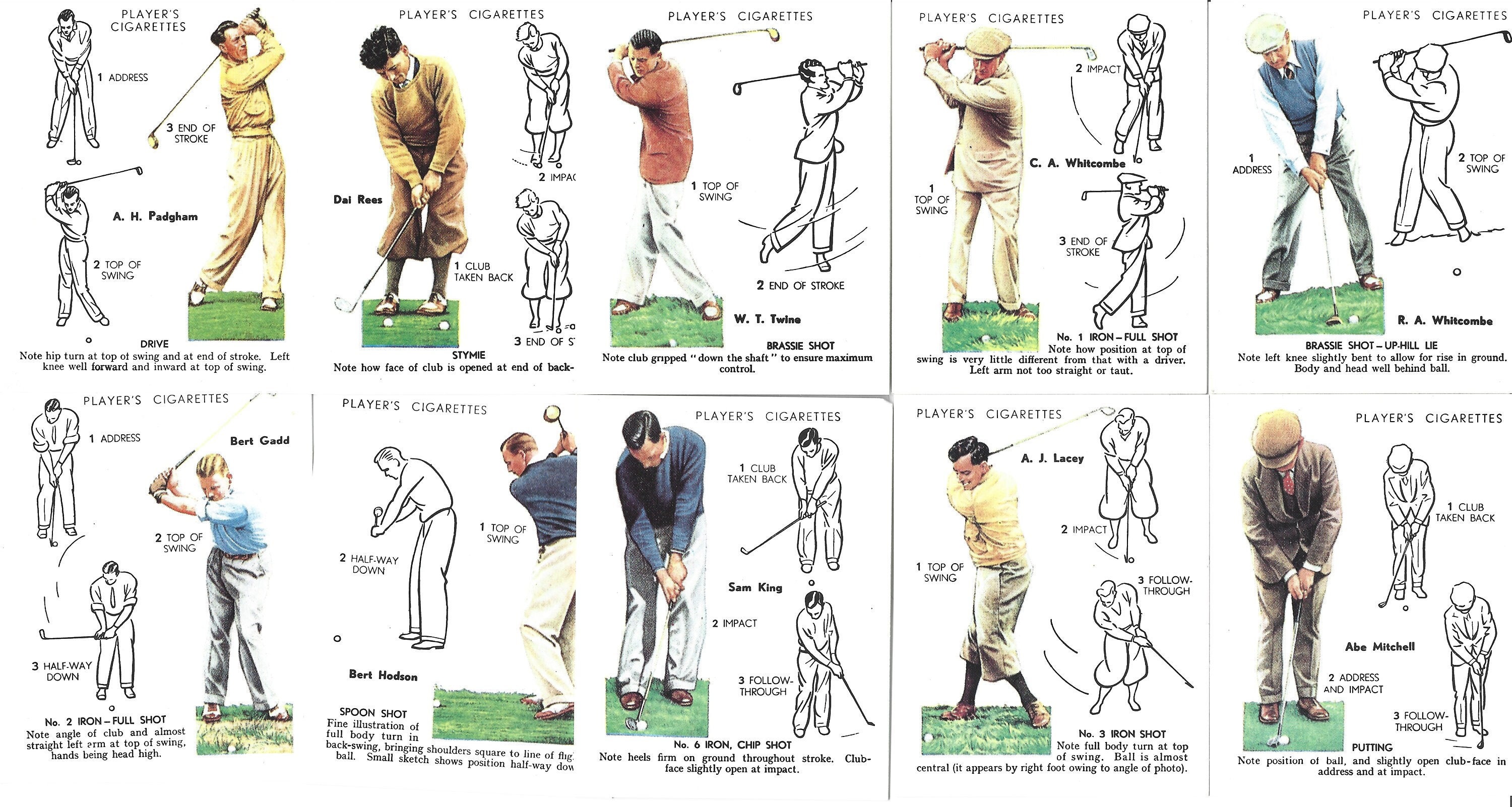 Golf Strokes. Modern Reprint of Original 1939 Full Set of 25 - Etsy