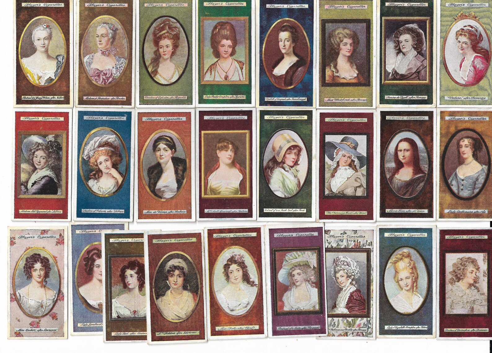 25 Vintage Cigarette Cards - Miniatures - Historical Portraits of Women ...