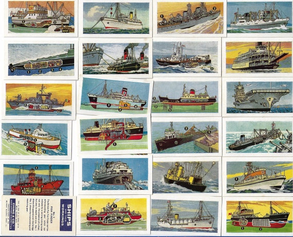 25 Vintage Cigarette Cards Ships and Their Workings. 1961. | Etsy