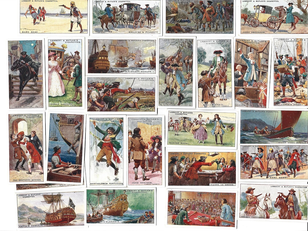 25 Vintage Cigarette Cards - Pirates and Highwaymen. 1926. Full Set ...