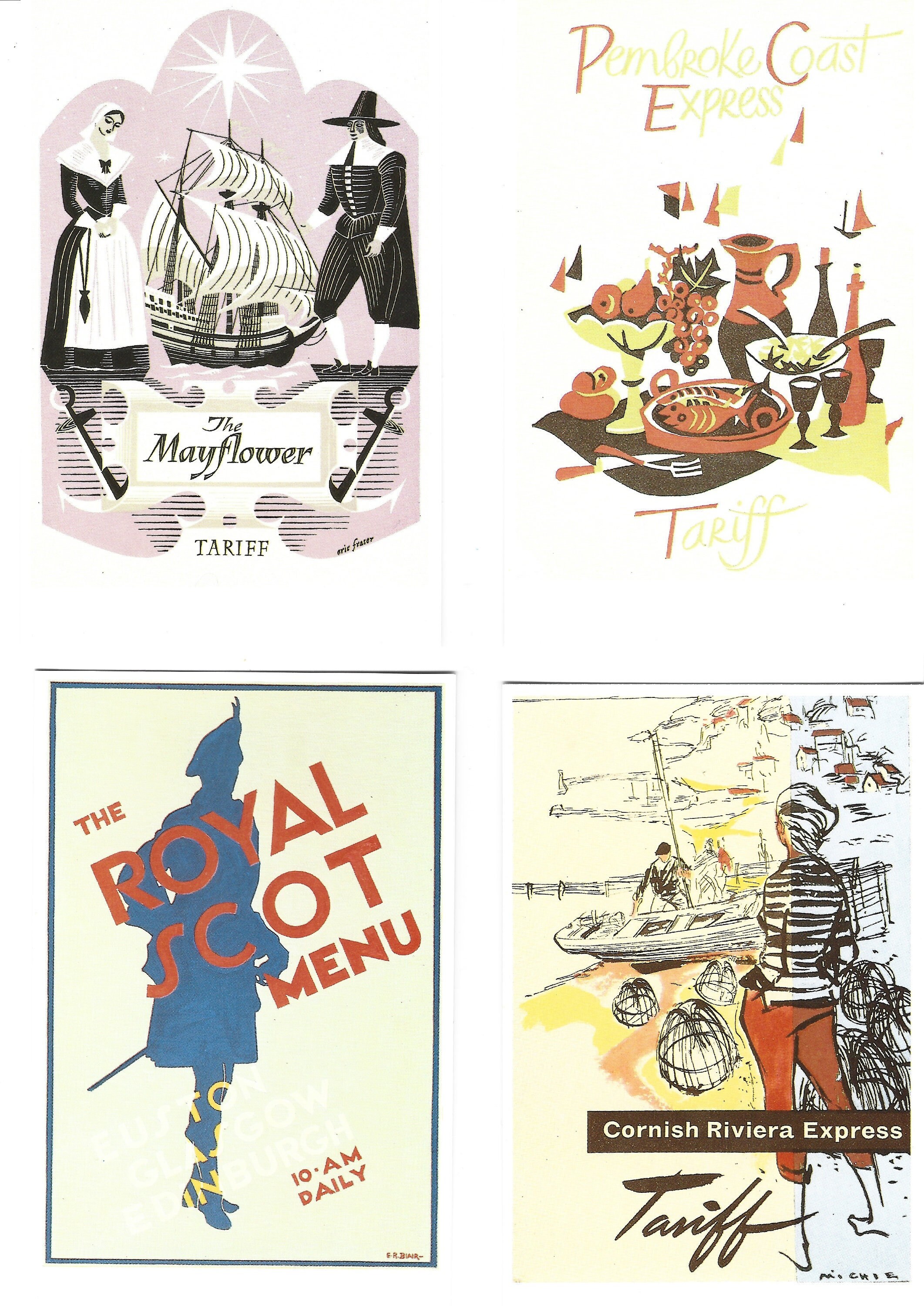 Classic Railway Menu & Wine Tariff Cover Postcards. Set of 6 in ...