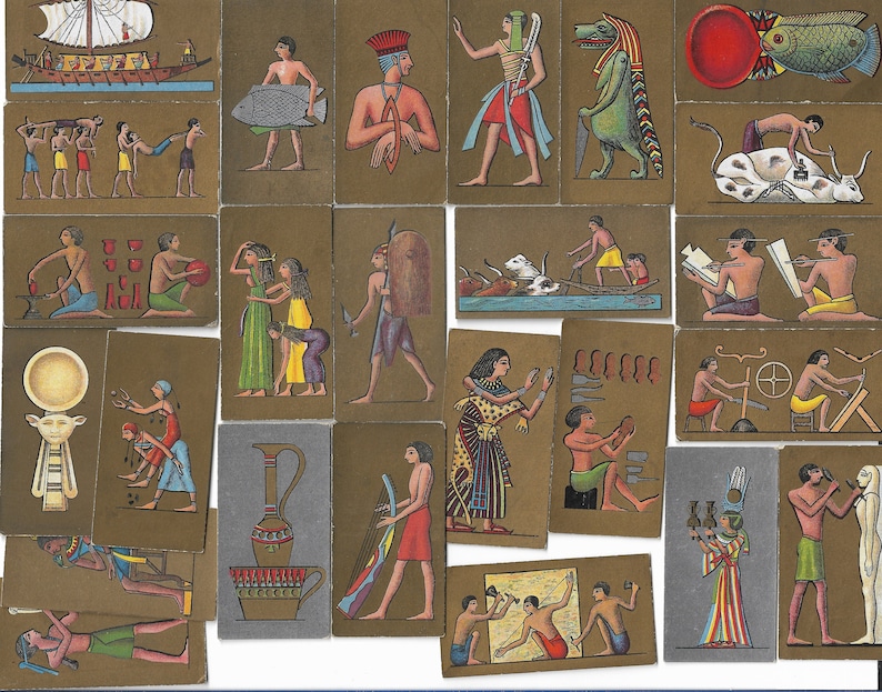 25 Vintage Cigarette Cards Ancient Egypt. 1928. Full Set Cavanders ...