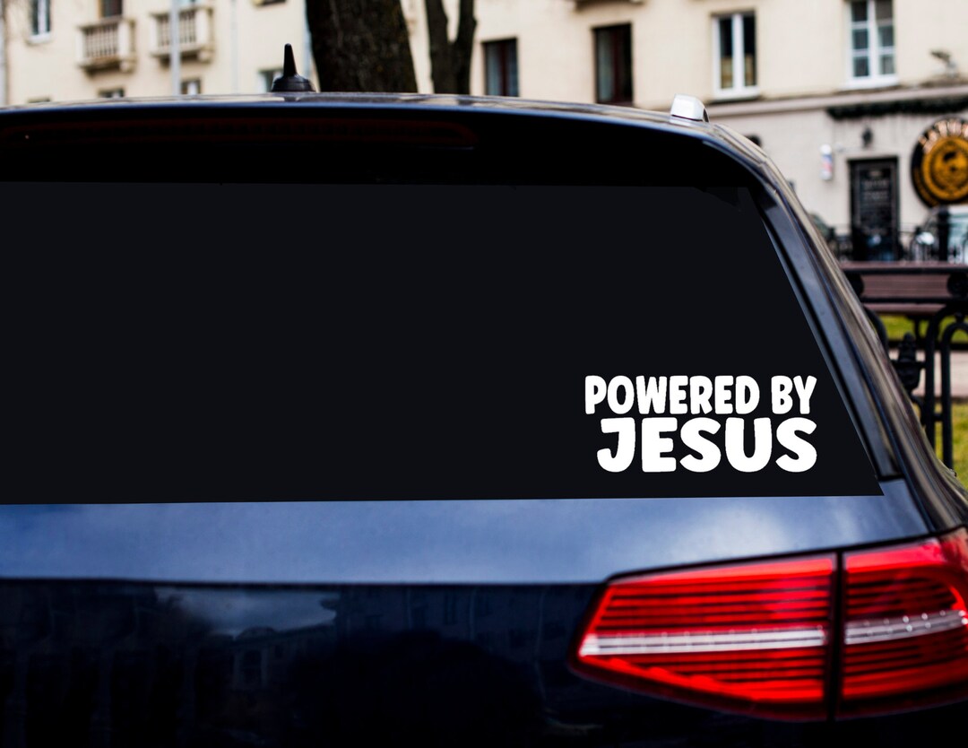 Powered by Jesus Vinyl Decal - Etsy