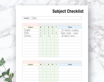 Homeschool Daily Checklist - Etsy