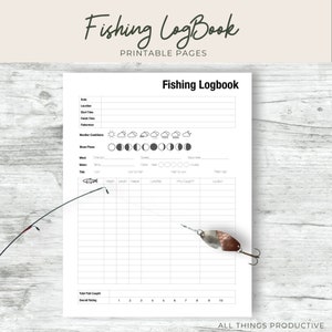 Fishing Logbook Printable, Fishing Catch Log, Fishing Guide Log, Angler ...