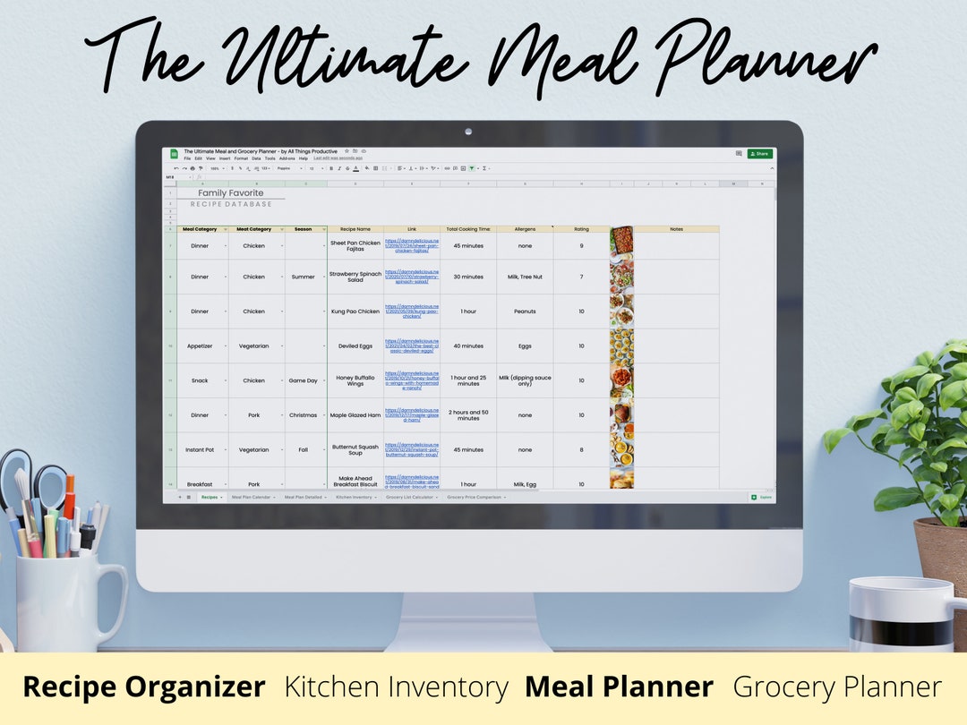 Meal Planner, Recipe Organizer, Kitchen Inventory, Grocery Planner ...