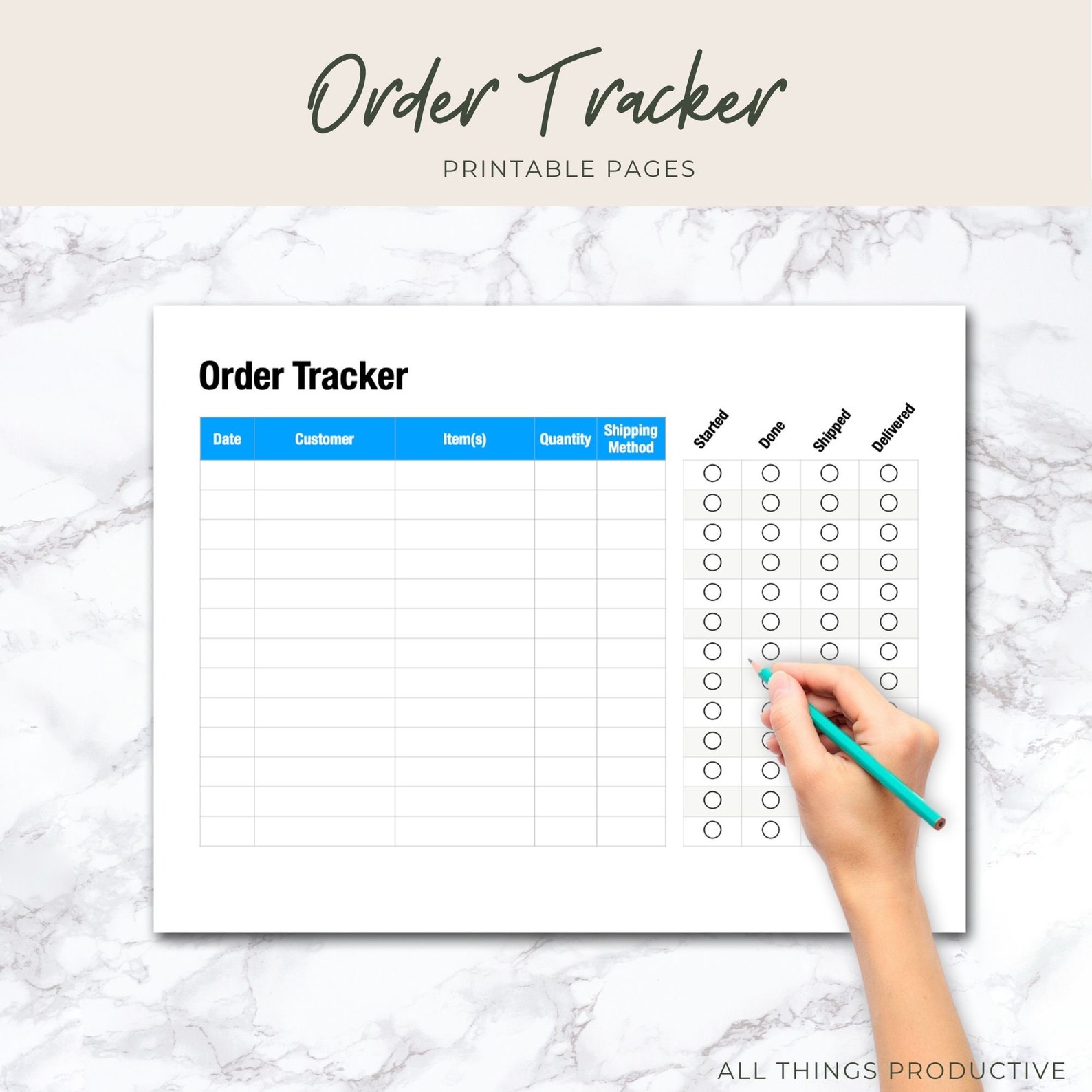 Order Tracker, Order Form, Order Form Template, Custom Order Form ...