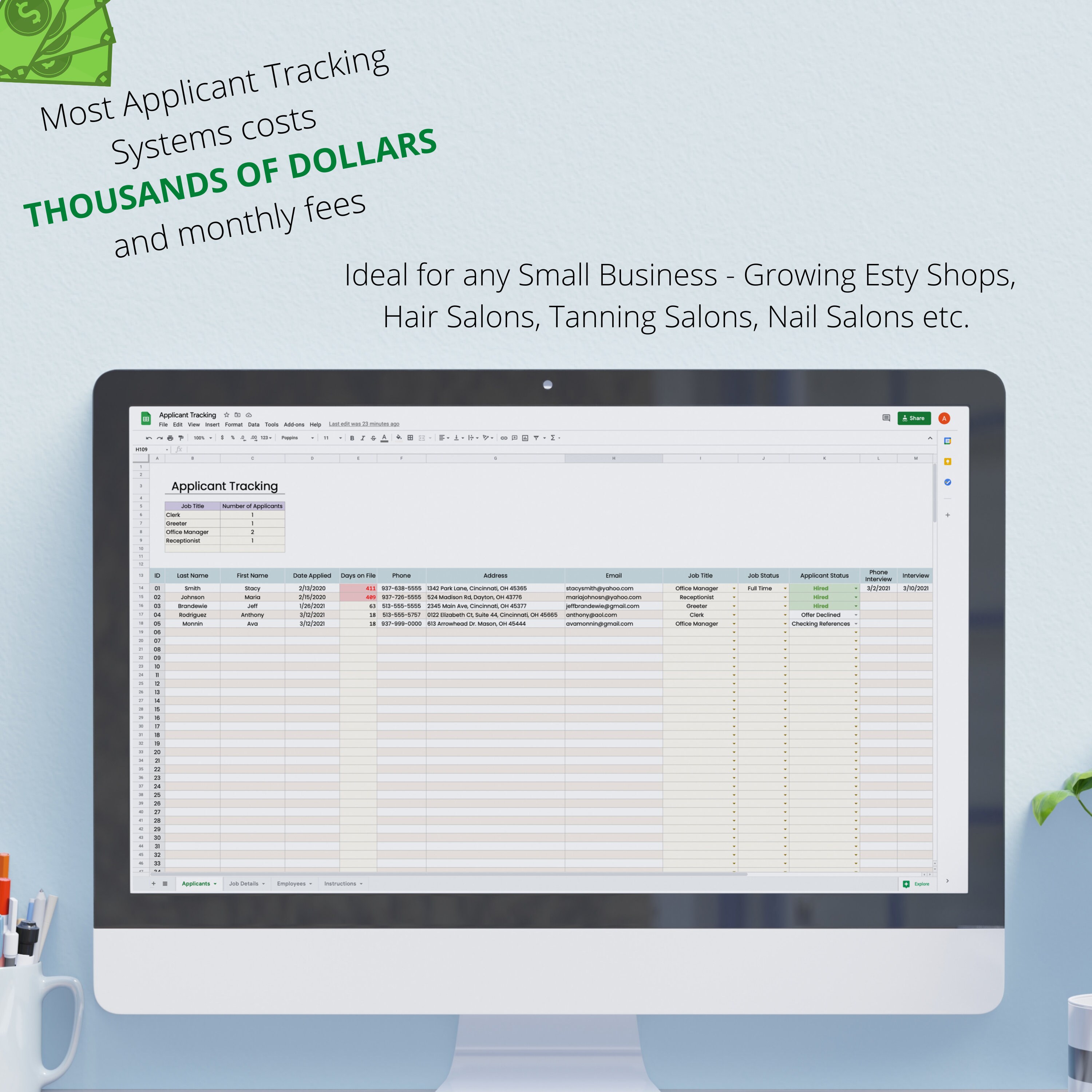 Small Business, Resume Tracker, Applicant Tracking System, Job ...