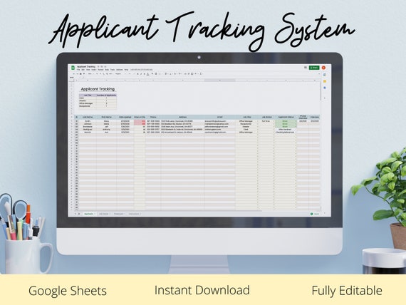 Small Business Resume Tracker Applicant Tracking System Job - Etsy