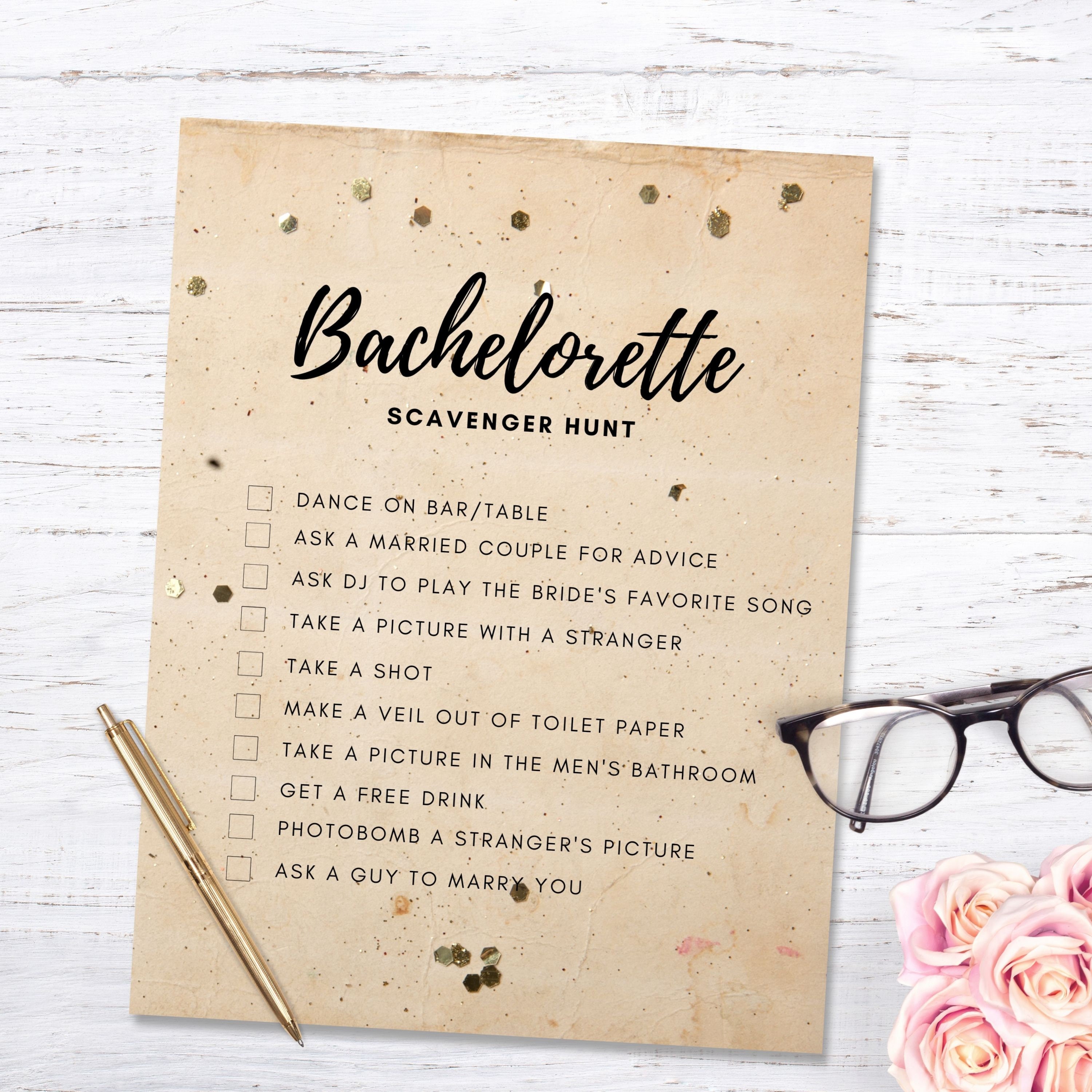 Bachelorette Scavenger Hunt Printable, Bachelorette Party Games ...
