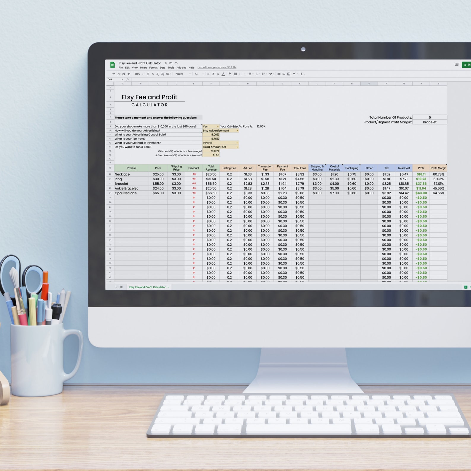 Etsy Fee and Profit Calculator, Sell on Etsy, Fee Calculator, Profit ...