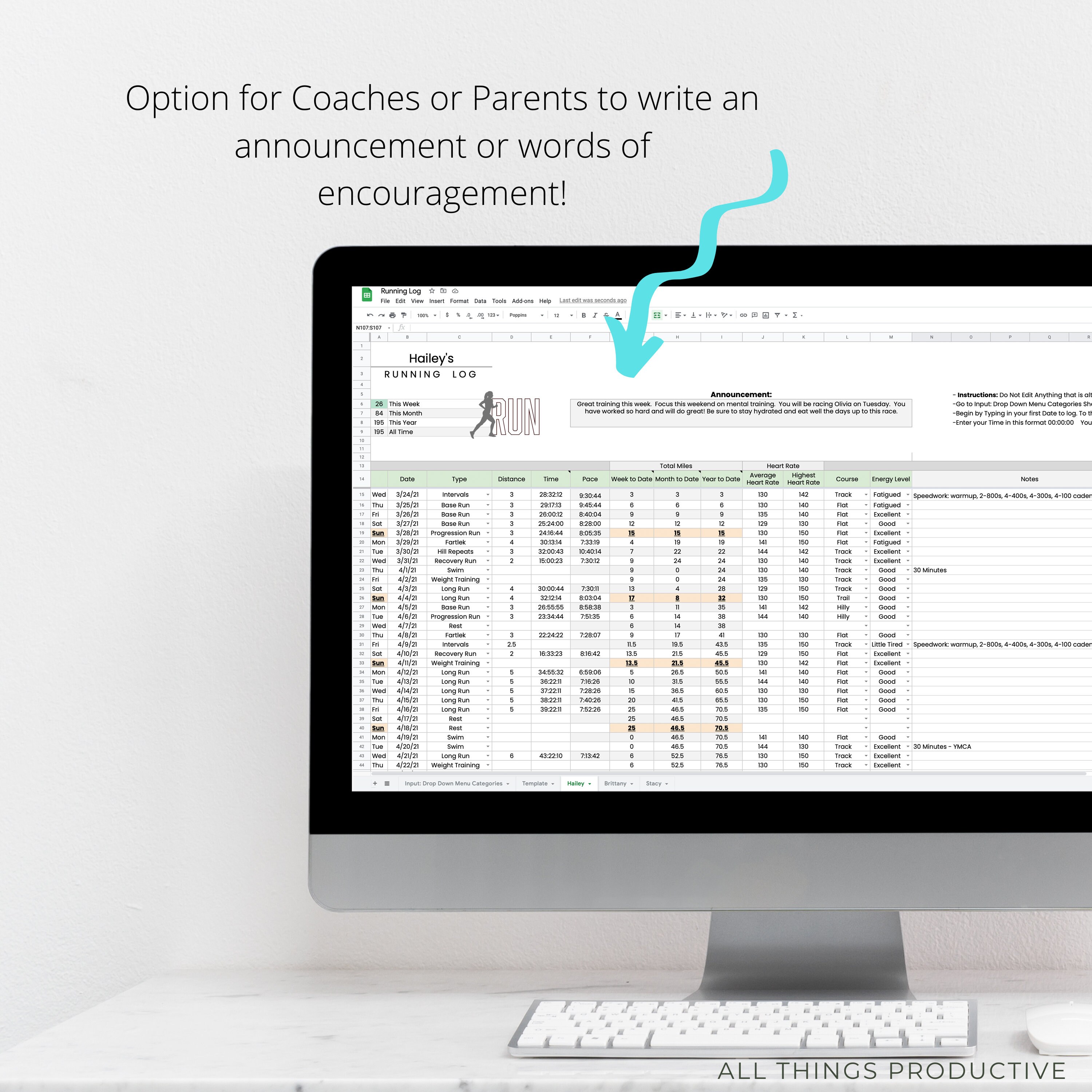 Running Tracker,workout Tracker, Running Logbook, Coach's Running Guide ...