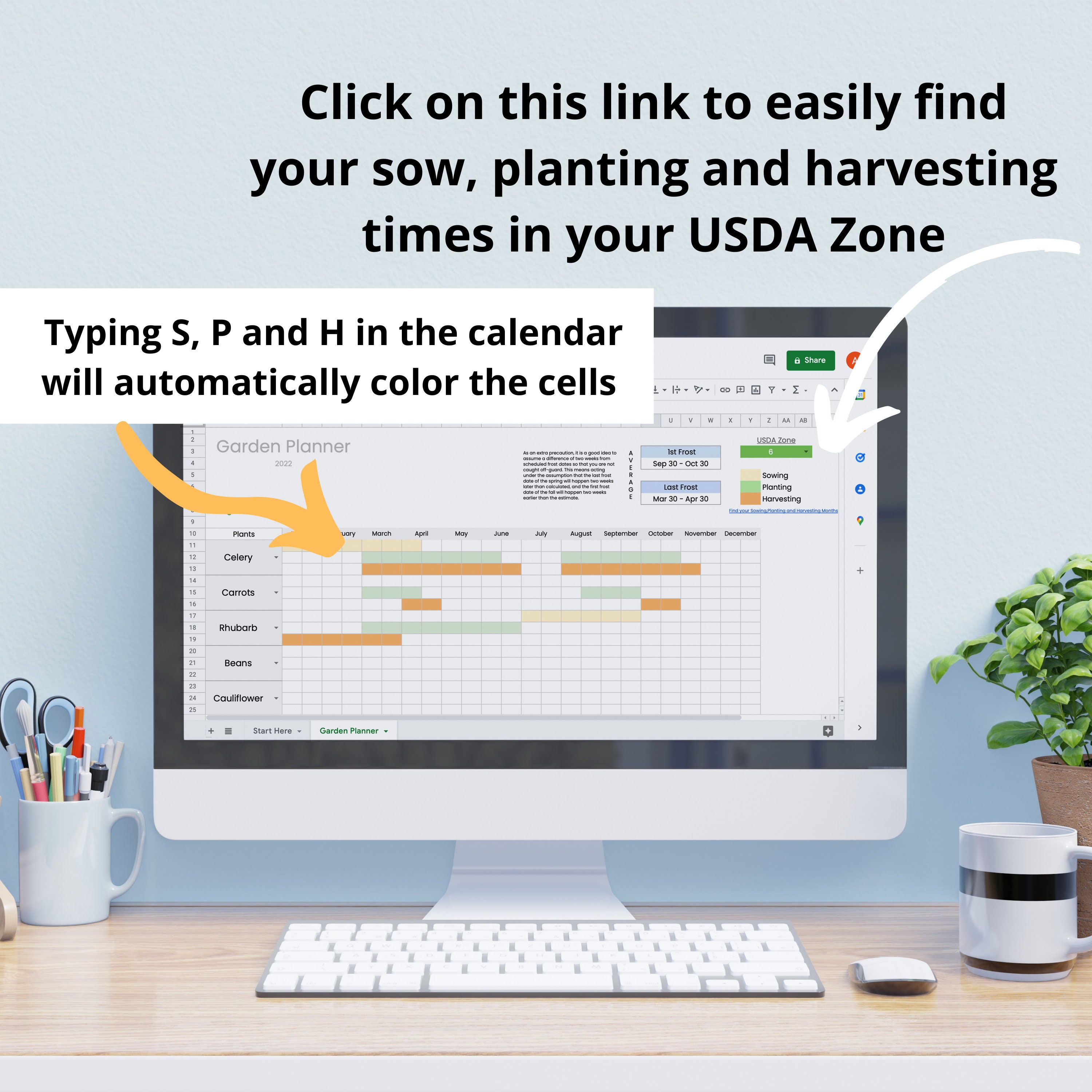 Garden Planner Spreadsheet, USDA Zones, Vegetable, Fruit, Herb and ...