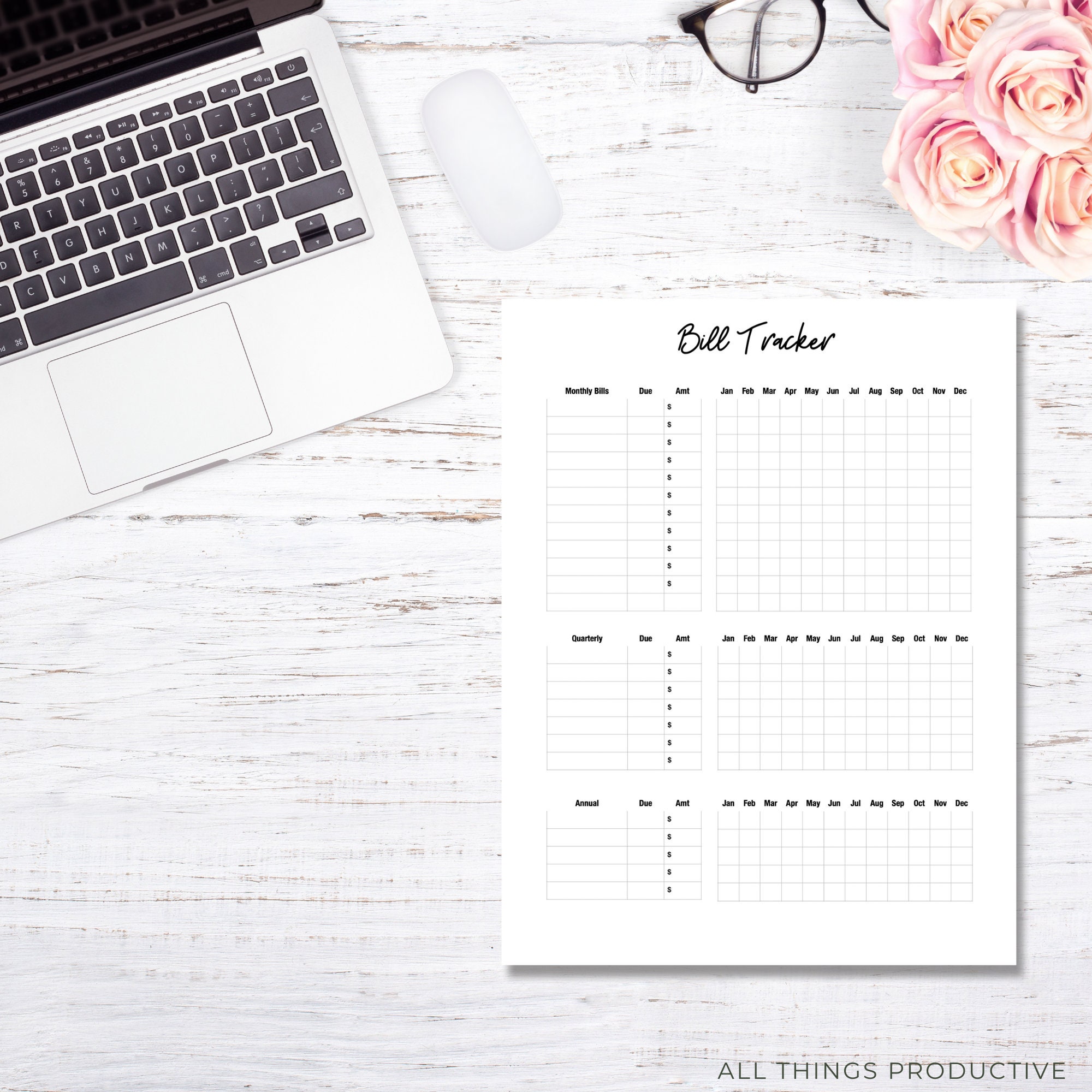 Bill Tracker, Monthly Bill Tracker, Bill Organizer, Bill Planner, Bill ...