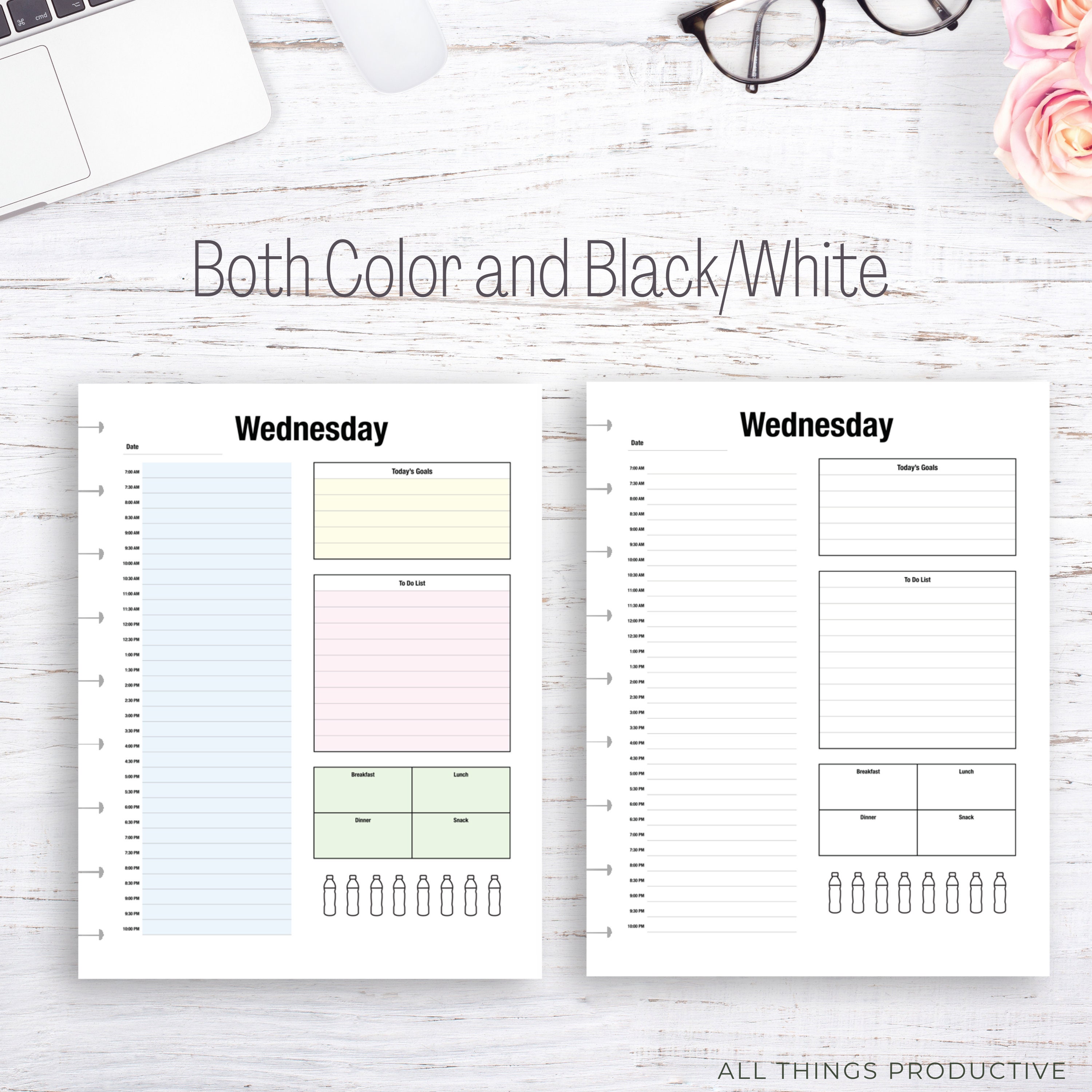 Day at a Glance Printable Inserts, Happy Planner Classic, Happy Planner ...