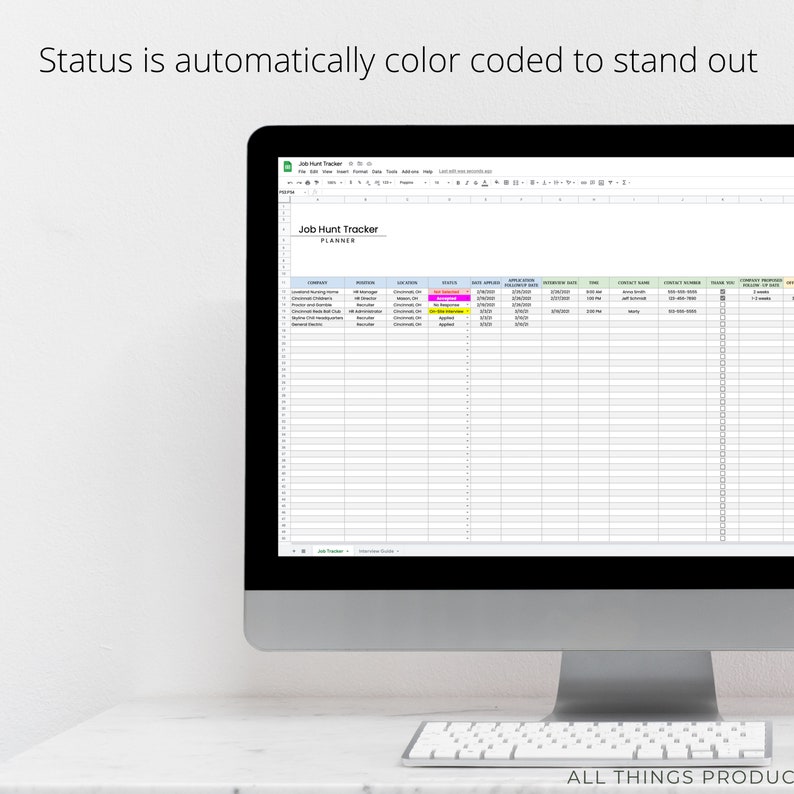 Job Hunt Tracker, Resume Tracker, Application Organizer, Job ...