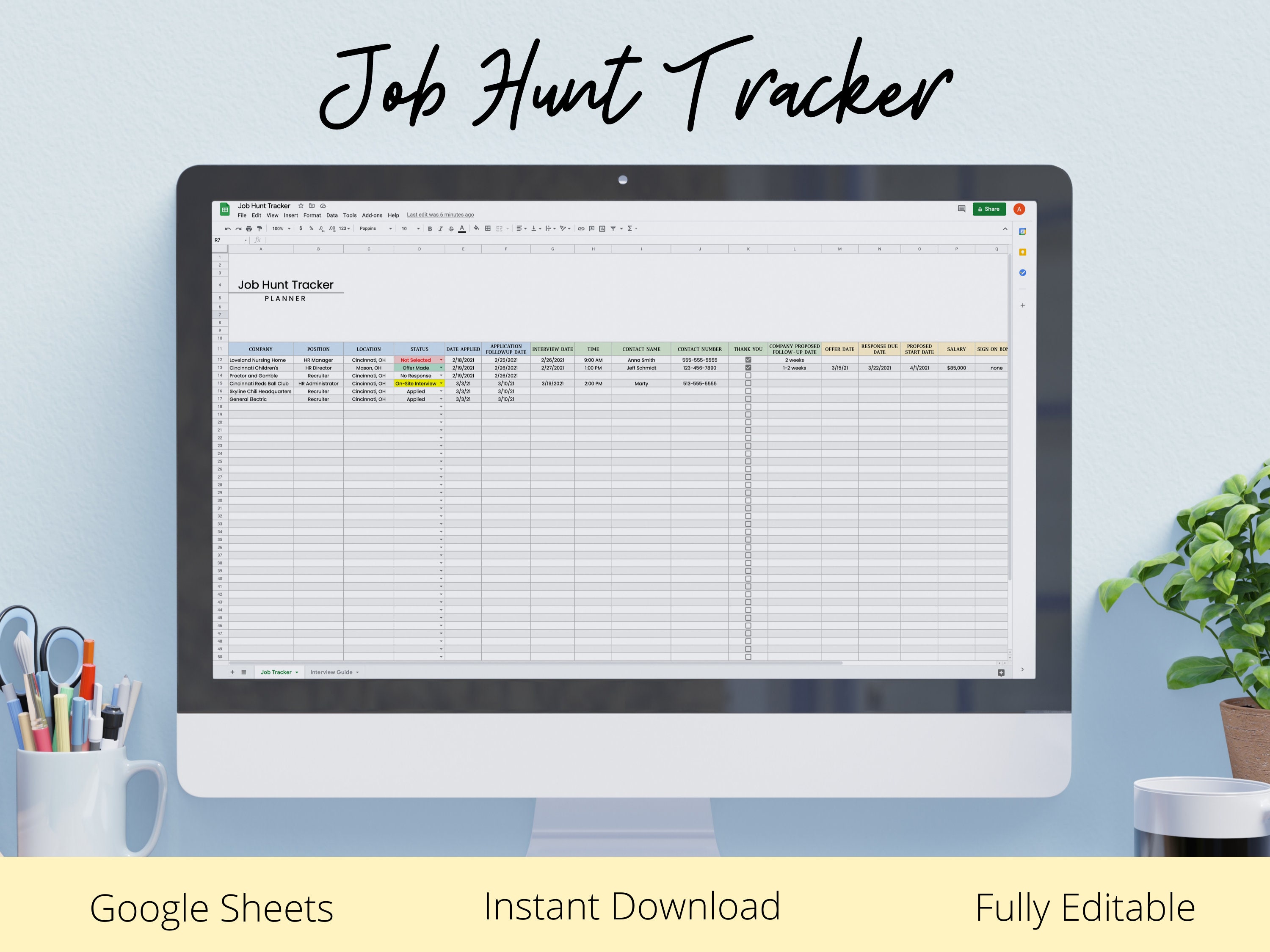 Job Hunt Tracker Resume Tracker Application Organizer Job - Etsy UK