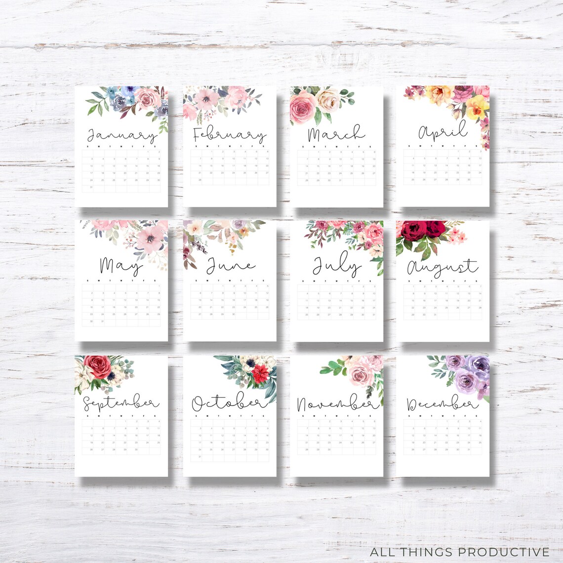 2021 Printable Calendar, Minimalist Calendar, Monthly Calendar, Desk ...