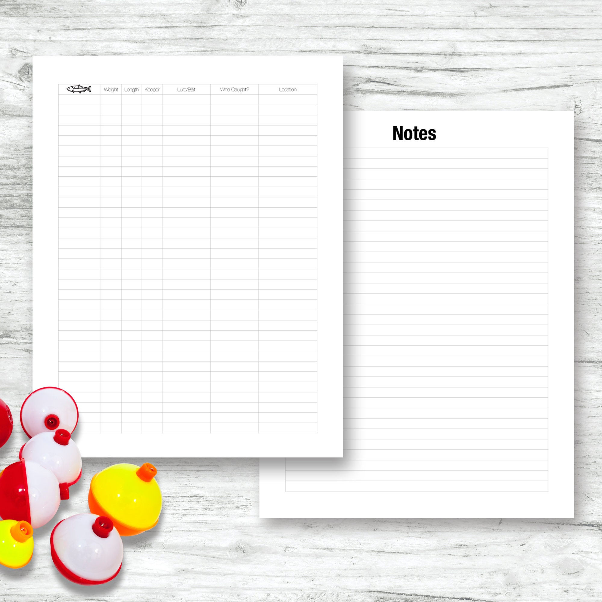 Fishing Logbook Printable, Fishing Catch Log, Fishing Guide Log, Angler ...