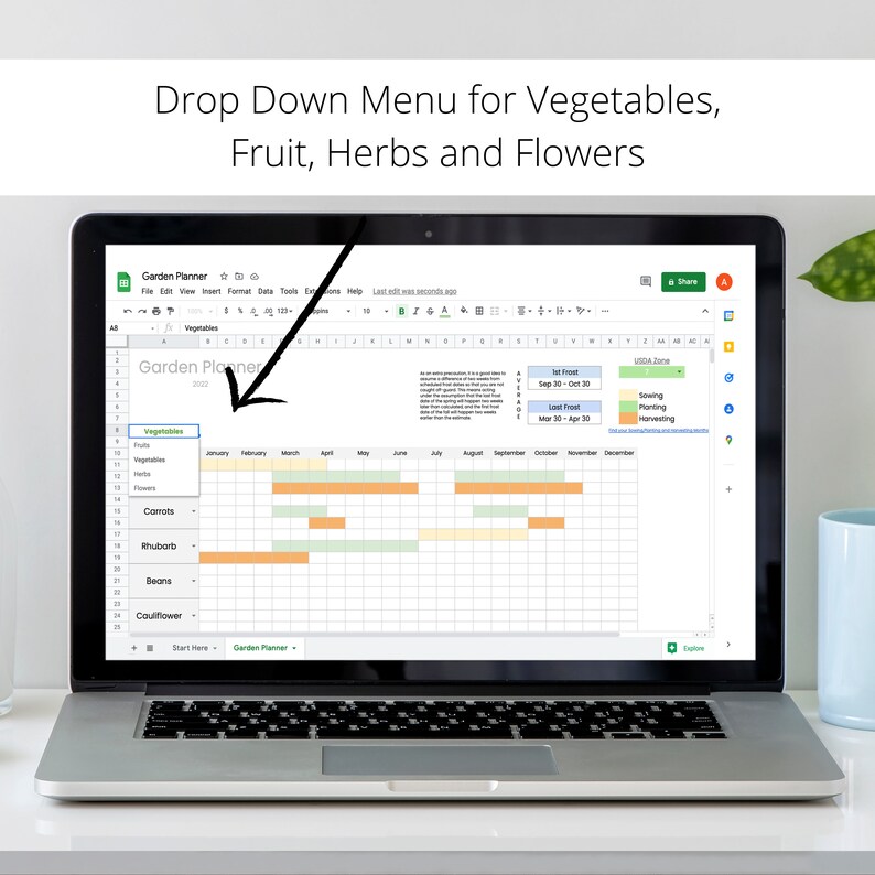 Garden Planner Spreadsheet, USDA Zones, Vegetable, Fruit, Herb and ...