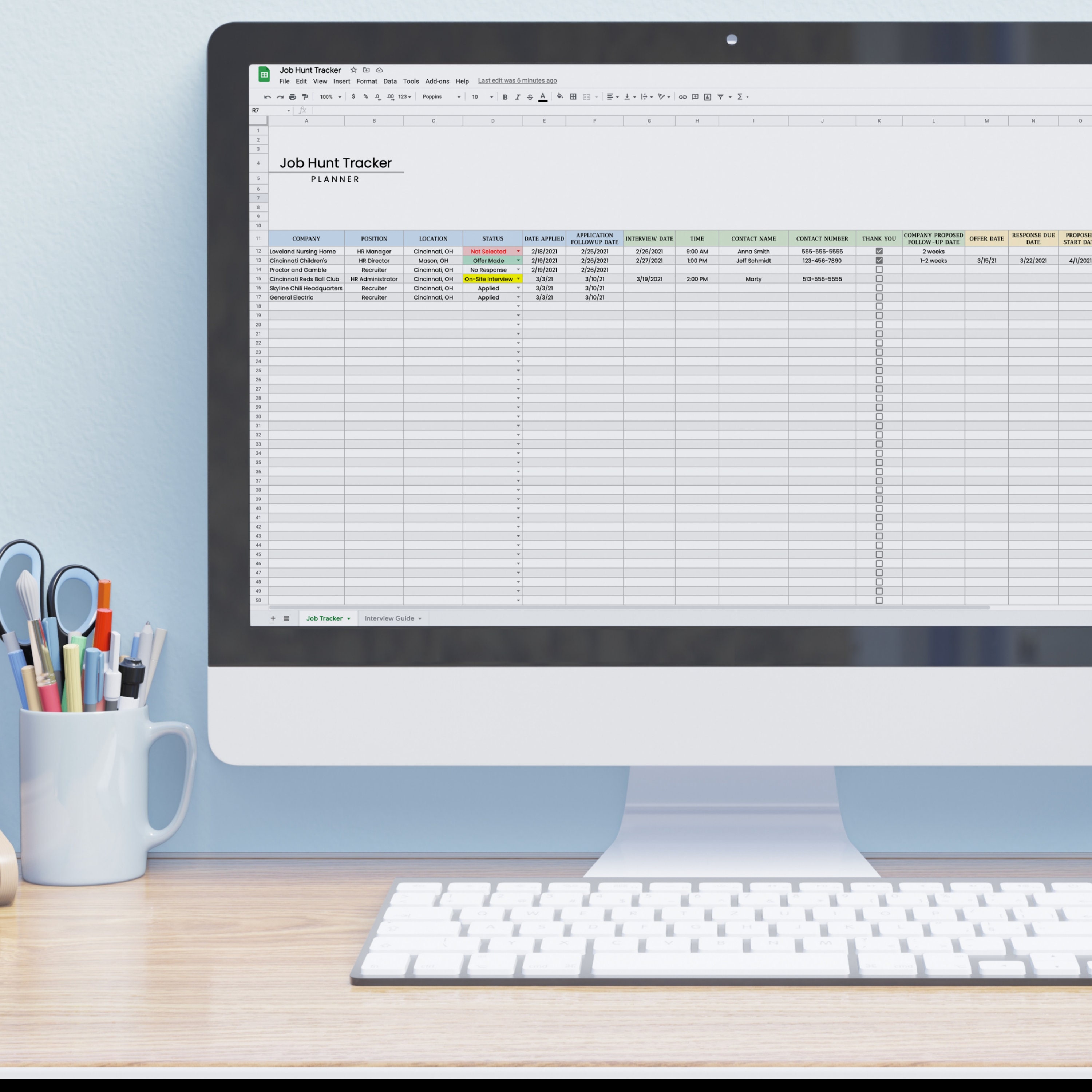 Job Hunt Tracker, Resume Tracker, Application Organizer, Job ...