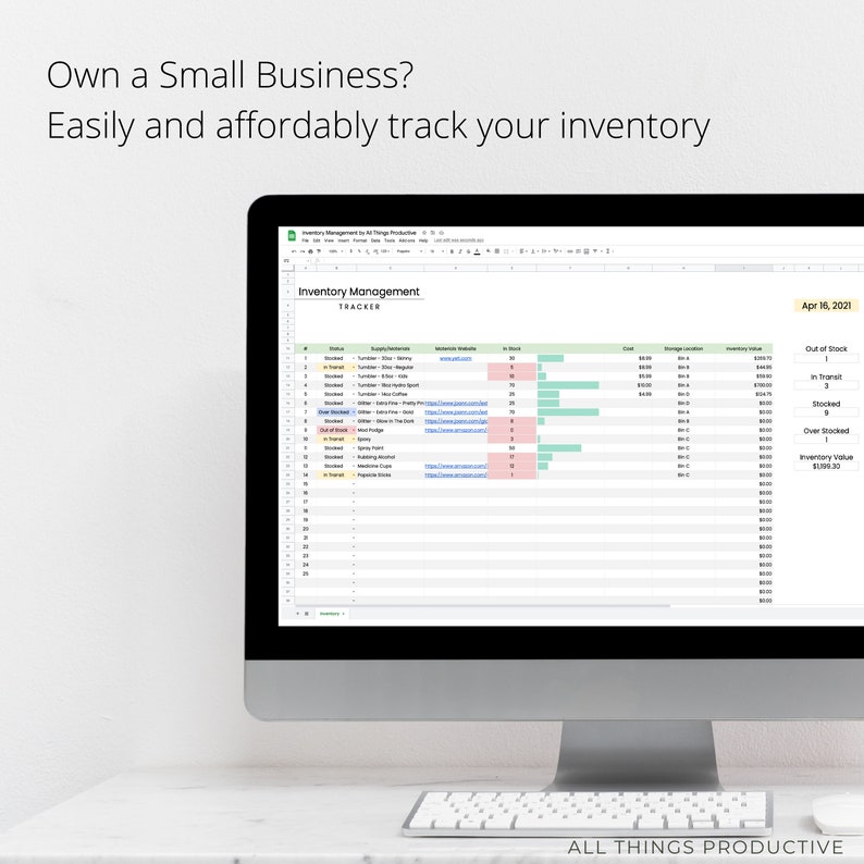 Inventory Management Tracker, Order Tracker, Supply List Tracker ...