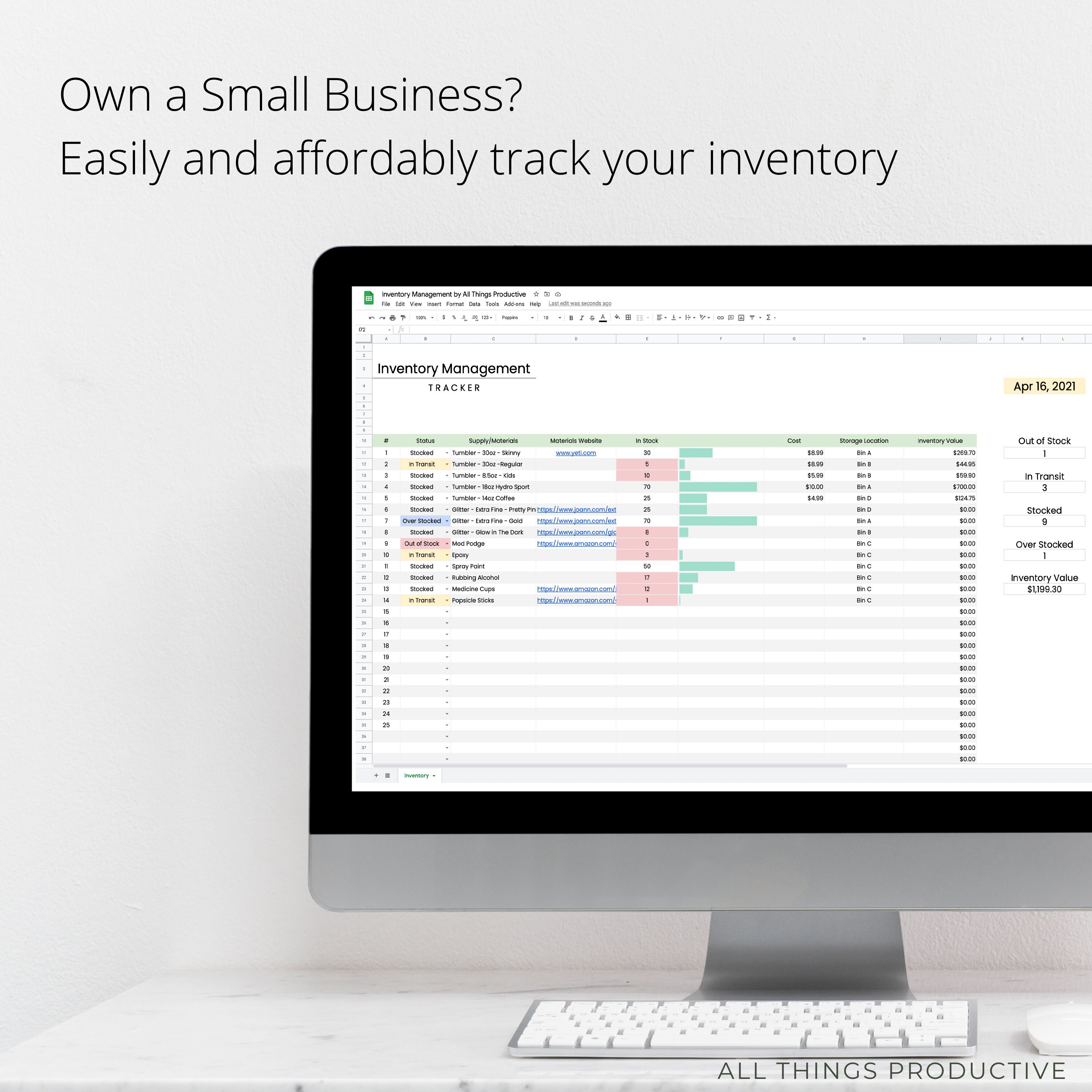 Inventory Management Tracker, Order Tracker, Supply List Tracker ...