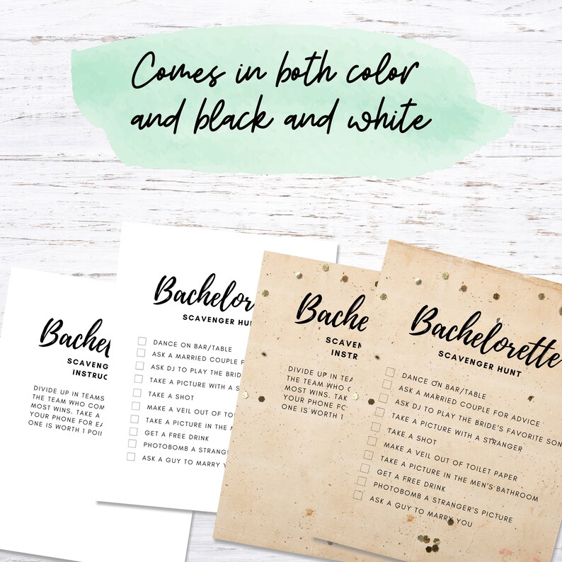 Bachelorette Scavenger Hunt Printable, Bachelorette Party Games ...