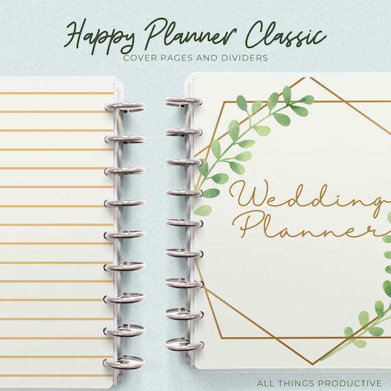 Wedding Planner Classic Happy Planner Printable Cover | Etsy