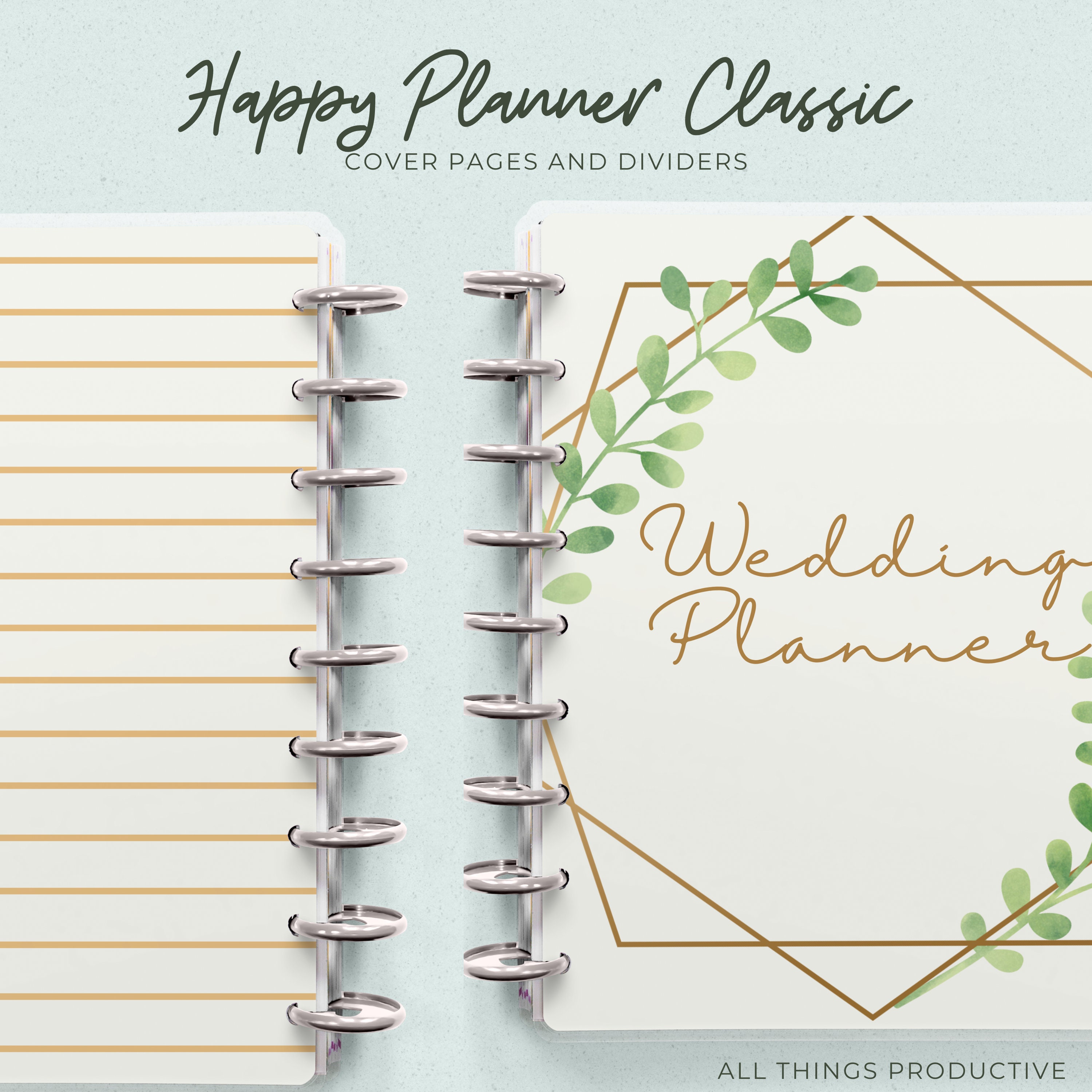 Wedding Planner, Classic Happy Planner Printable Cover, Dashboard and ...