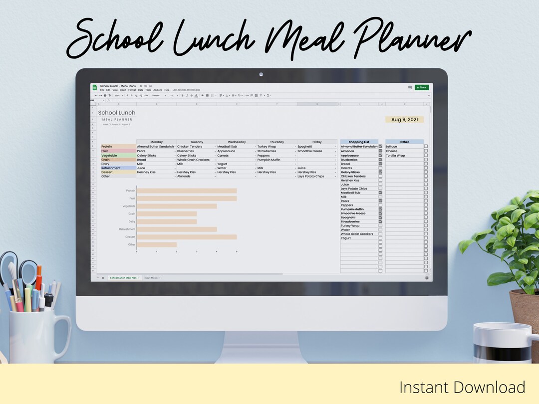 School Meal Planner, Meal Prep, Back to School, Homeschool Planning ...