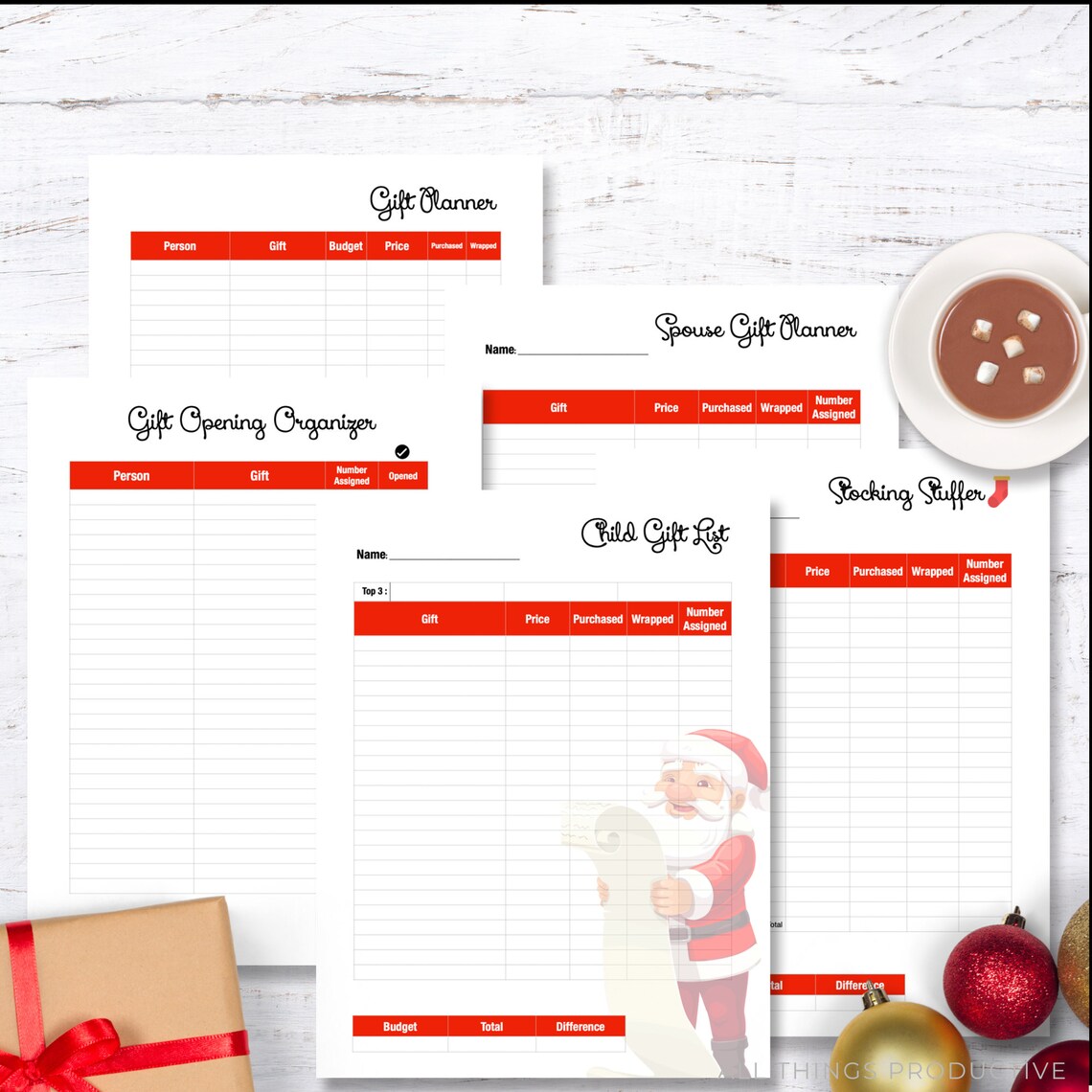 Christmas Planner Printable, Holiday Planner, Gift Budget Planner, Cute ...