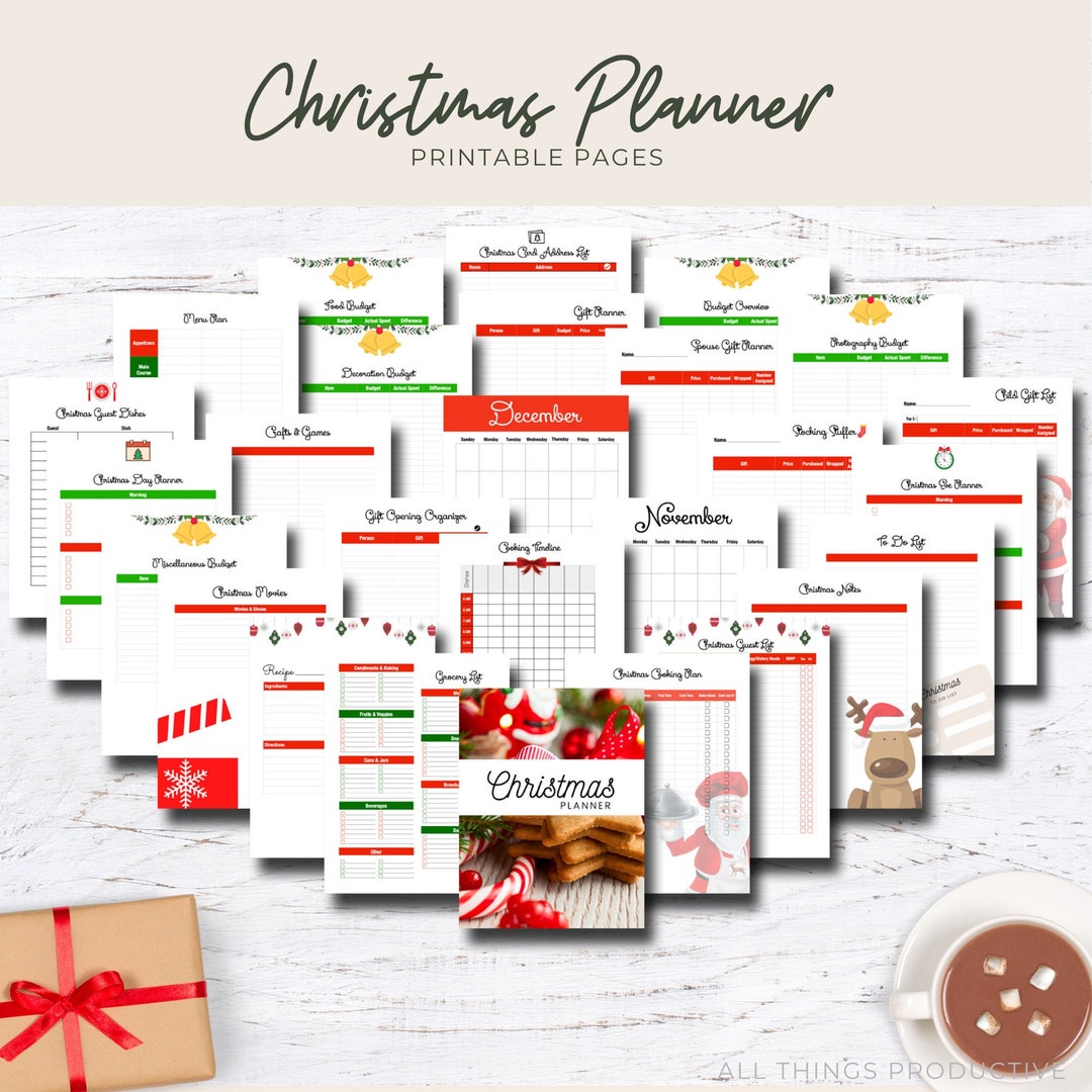 Christmas Planner Printable, Holiday Planner, Gift Budget Planner, Cute ...