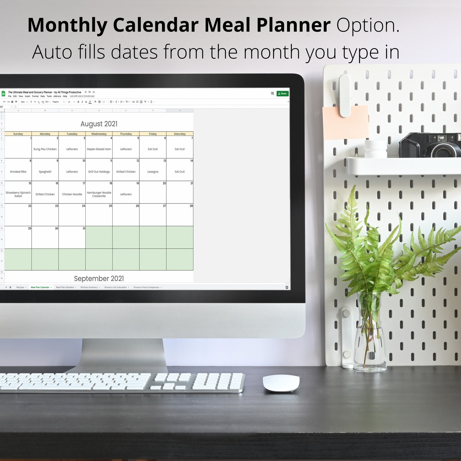 Meal Planner Recipe Organizer Kitchen Inventory Grocery | Etsy