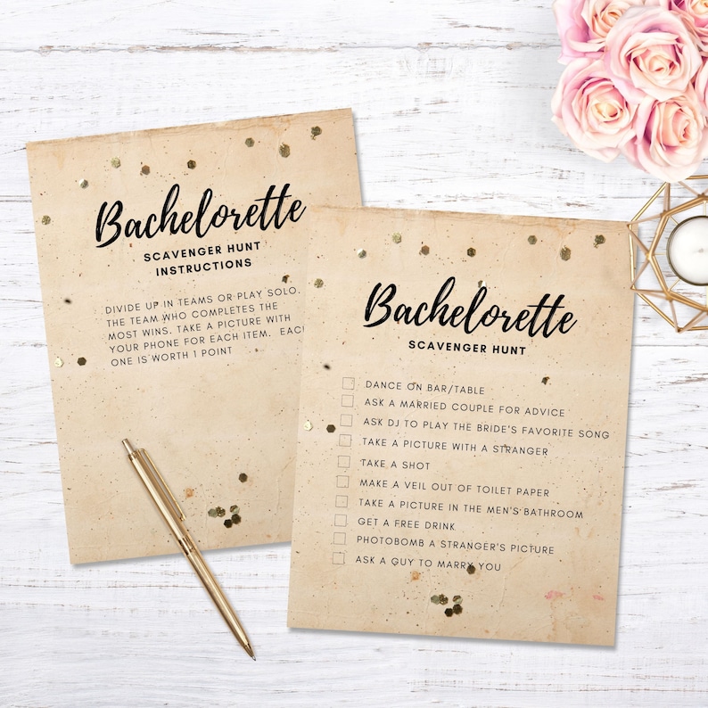 Bachelorette Scavenger Hunt Printable, Bachelorette Party Games ...