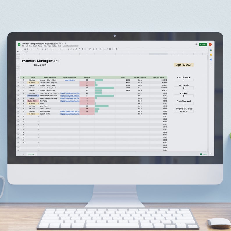 Inventory Management Tracker, Order Tracker, Supply List Tracker ...