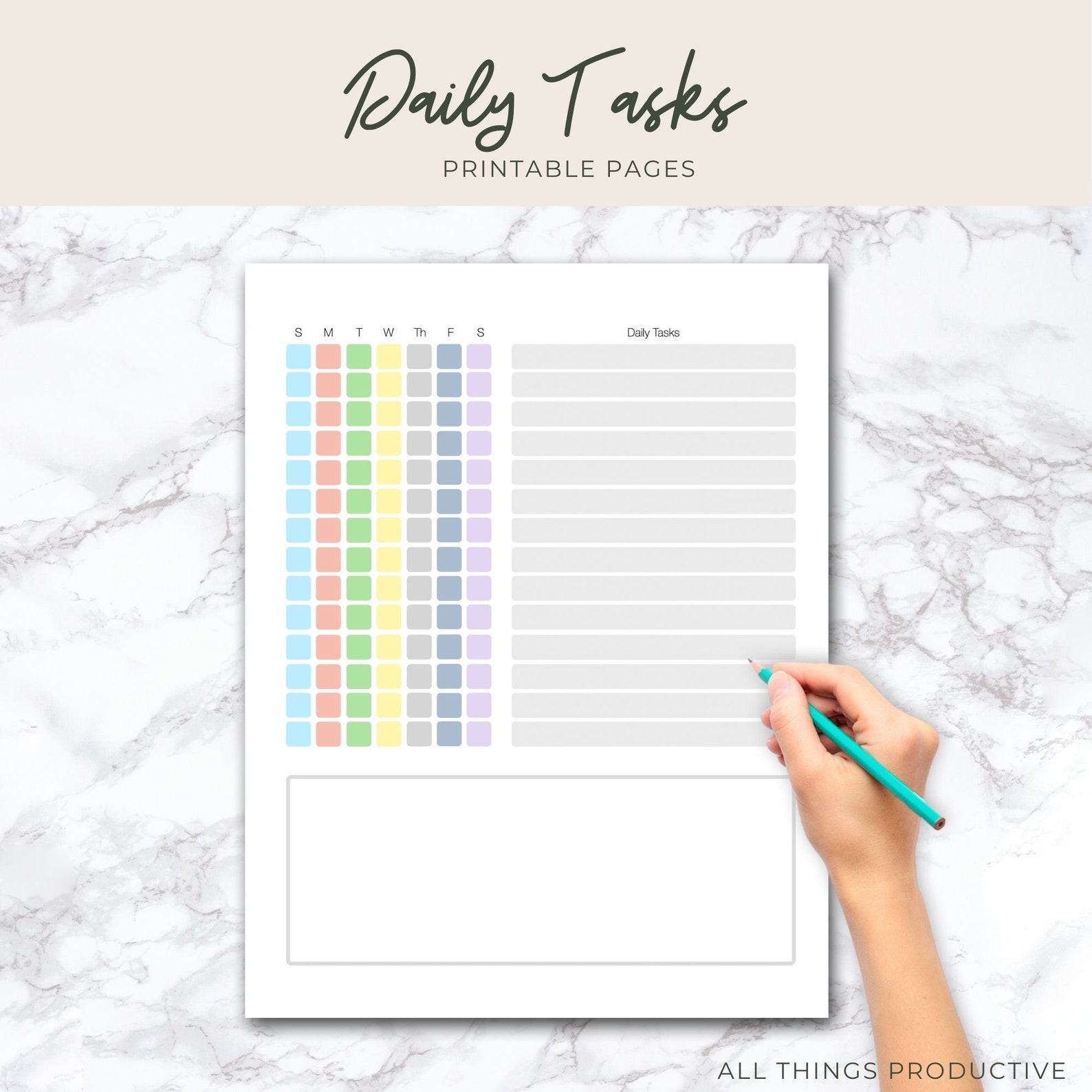 Daily Tasks Task Planner Printable to Do List to Do List - Etsy